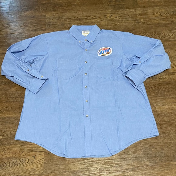 Riverside | Shirts | Riverside Miller Lite Blue Long Sleeve Button Up ...